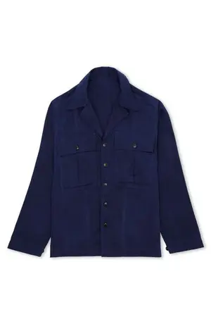 FORTELA Solomon Cotton Cerato Overshirt - Blue
