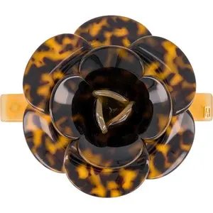 Alexandre De Paris Acetate Camelia Flower Barrette - Tortoiseshell