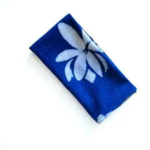 ICHCHA Hand Block Printed Lotus Napkin - Blue