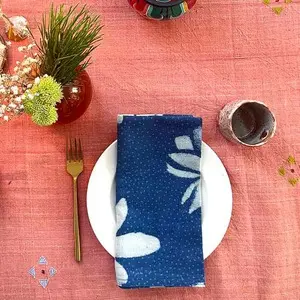 ICHCHA Hand Block Printed Lotus Napkin