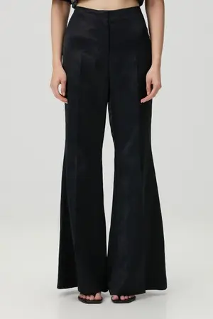 PCFG Shiny Woven Flare Pants - Black
