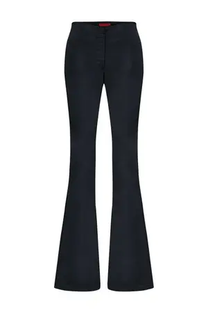 PCFG Shiny Woven Flare Pants - Black