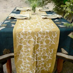 ICHCHA Mustard Cotton Table Runner