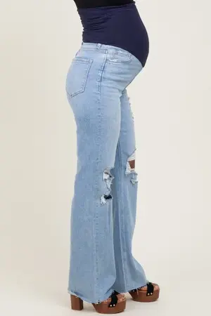 PINKBLUSH 90's Vintage Super High Rise Flare Maternity Jeans