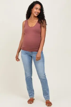 PINKBLUSH Vintage Wash Maternity Skinny Jeans