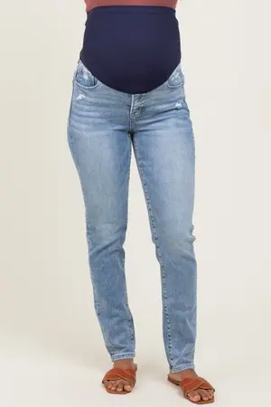 PINKBLUSH Vintage Wash Maternity Skinny Jeans