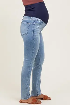 PINKBLUSH Vintage Wash Maternity Skinny Jeans