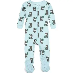 LEVERET Printed Cotton Matching Family Pajamas - Blue Koala