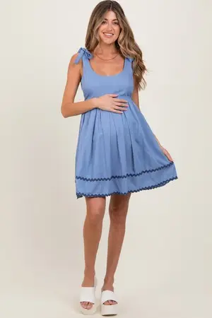 PINKBLUSH Shoulder Bow Tie Pleated Mini Dress