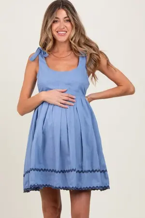 PINKBLUSH Shoulder Bow Tie Pleated Mini Dress
