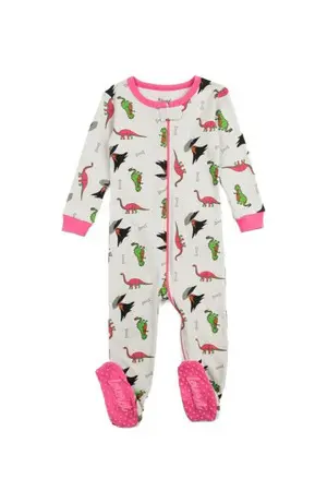 LEVERET Printed Cotton Matching Family Pajamas - Dinosaur