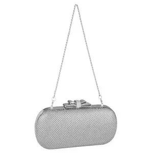 WHITING & DAVIS Marilyn Bow Minaudiere - Pewter