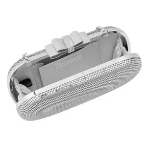 WHITING & DAVIS Marilyn Bow Minaudiere - Pewter