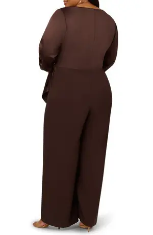 Adrianna Papell Belted Satin Jumpsuit