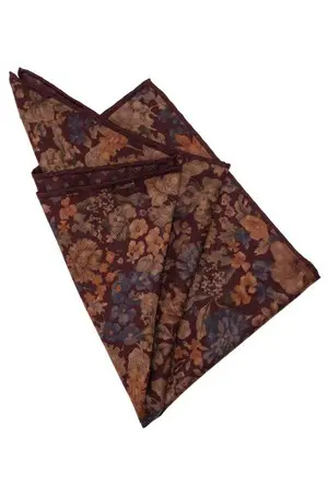 ELIZABETTA Vicodouble Sided Silk Pocket Square For - Bordeaux