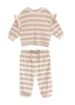 MABEL + HONEY Striped Two-piece Set - Pink