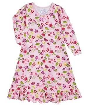 SARA’S PRINTS Long Sleeve Classic Nightgown - Flower N Berry