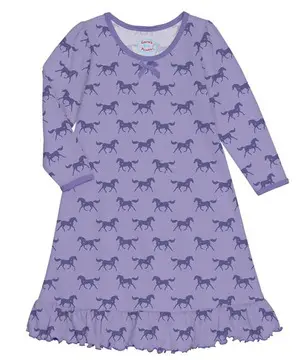 SARA’S PRINTS Long Sleeve Classic Nightgown - Horse Heart