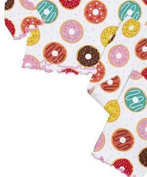 SARA’S PRINTS Loose Fit Ruffle Pj Set - Donut Party