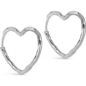 ENAMEL COPENHAGEN Organic Heart Medium Hoop Earrings 925s/m