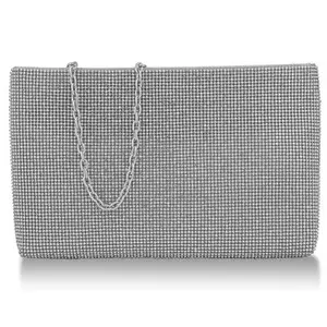 WHITING & DAVIS Lainey Crystal Clutch - Pewter Crystal
