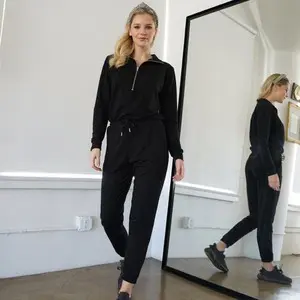 LEZAT Ava Half Zip Modal Jumpsuit