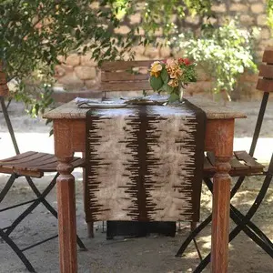 ICHCHA Neutral Block Print Table Runner