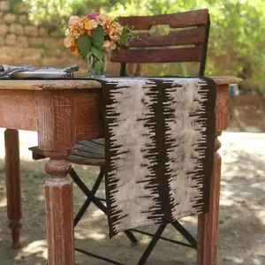 ICHCHA Neutral Block Print Table Runner