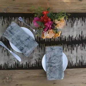 ICHCHA Neutral Block Print Table Runner