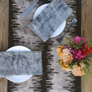 ICHCHA Neutral Block Print Table Runner