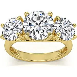 BLISS DIAMOND 1/2ct Three Stone Lab Grown Diamond Ring - 10k Yellow Gold