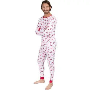 LEVERET Cotton Matching Family Holiday Pajamas - Reindeer