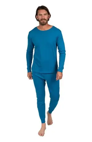 LEVERET Cotton Solid Matching Family Pajamas - Teal