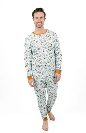 LEVERET Cotton Printed Matching Family Pajamas - Horse