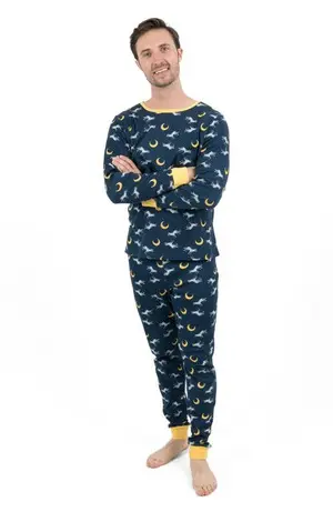 LEVERET Cotton Printed Matching Family Pajamas - Wolf
