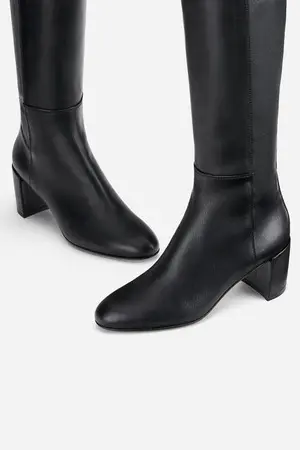 Agl Lynn High Heeled Boot - Black Nappa