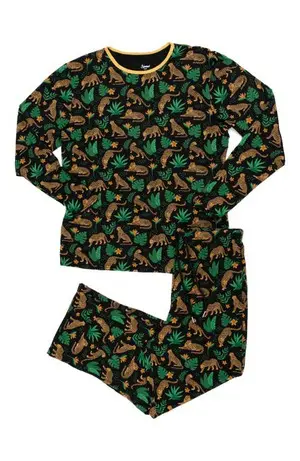 LEVERET Viscose Matching Family Holiday Pajamas - Leopard