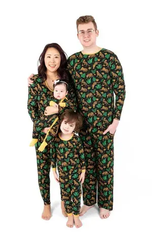 LEVERET Viscose Matching Family Holiday Pajamas - Leopard