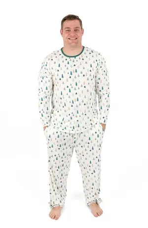 LEVERET Viscose Matching Family Holiday Pajamas - Pine Tree