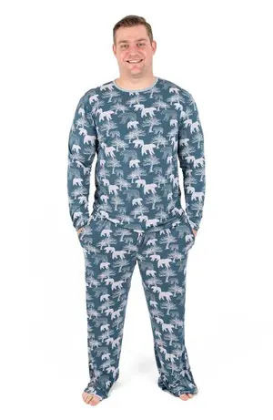 LEVERET Viscose Matching Family Holiday Pajamas, & Polar Bear Prints At Nordstrom Polar Bear