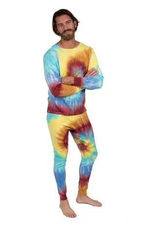 LEVERET Cotton Tie Dye Matching Family Pajamas - Tie Dye Swirl Boys