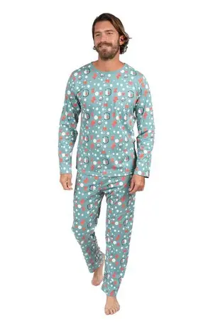 LEVERET Loose Fit Cotton Matching Family Pajamas - Fish Tank