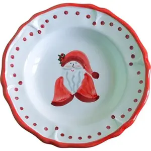 LA GABBIANELLA Babbo Natale Pasta Bowl - Red