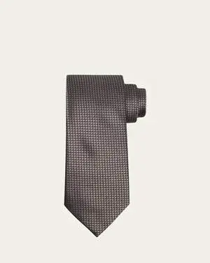 Zegna Micro-jacquard Silk Neck Tie
