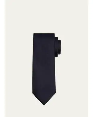 Zegna Tic-weave Silk Neck Tie - Blue