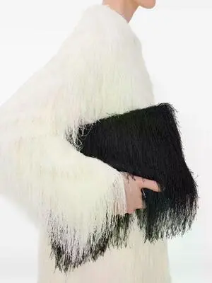 Loulou De Saison Evano Fringed Clutch - Black