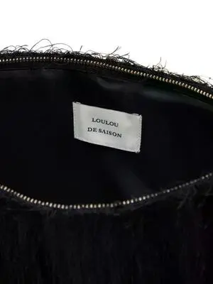Loulou De Saison Evano Fringed Clutch - Black