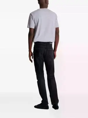 Balmain Biker Zip-detail Cotton Jeans - Black