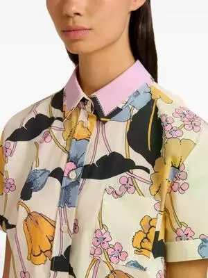 Marni Floral-print Pocket Shirt - Neutrals