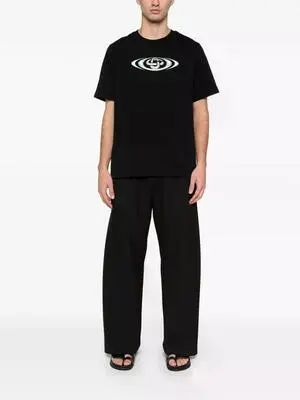 Casablanca Warped-logo Classic T-shirt - Black